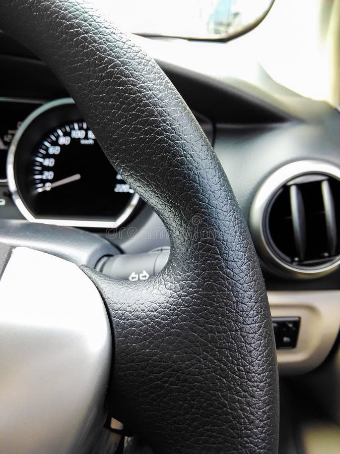 Steering Wheel of a Japanese Car. Stock Image - Image of close ...
