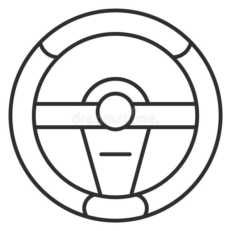 Steering Wheel Line Icon. Car Dribing Symbol Stock Illustration ...