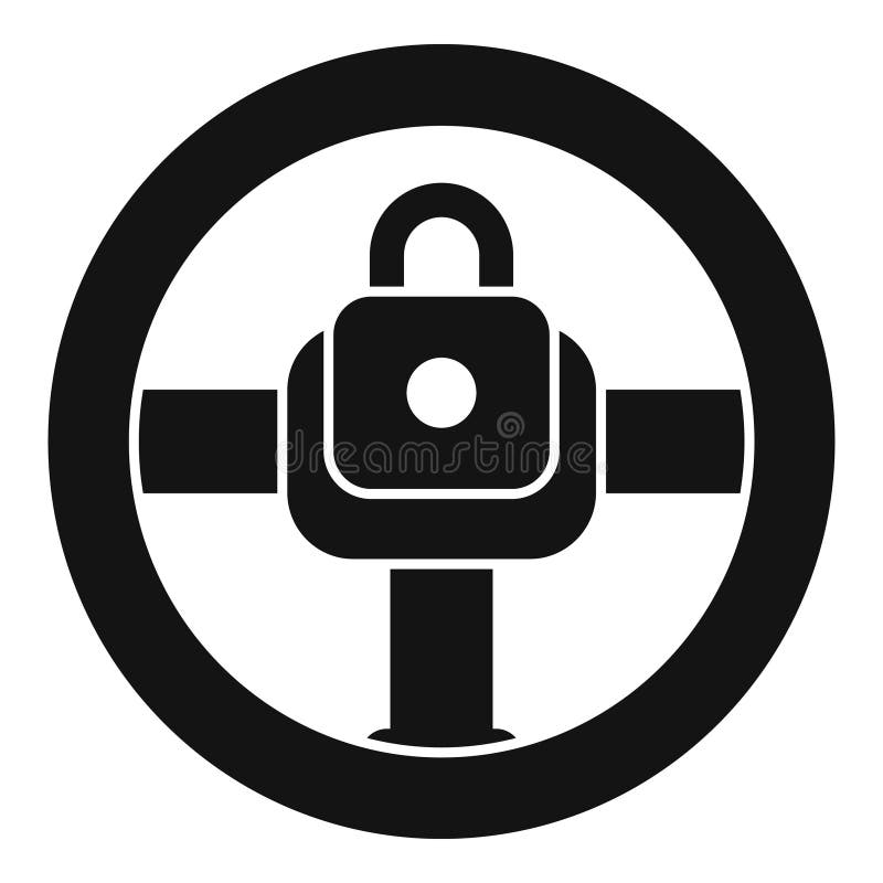 Steering Wheel with Lock for Anti Theft System Icon Stock Vector ...