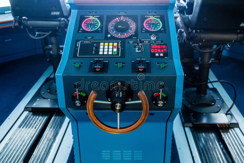 Steering Wheel on a Luxury Cruise Ship Stock Photo - Image of marine ...