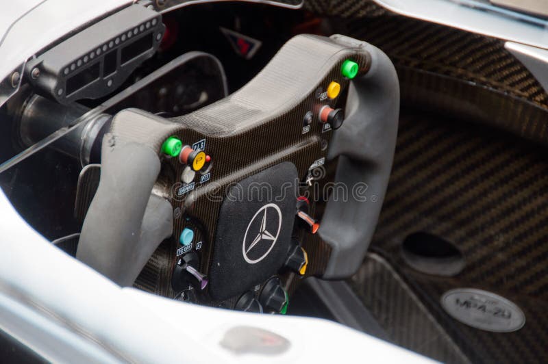 Steering Wheel of Mercedes Formula 1 Car Editorial Photography - Image ...