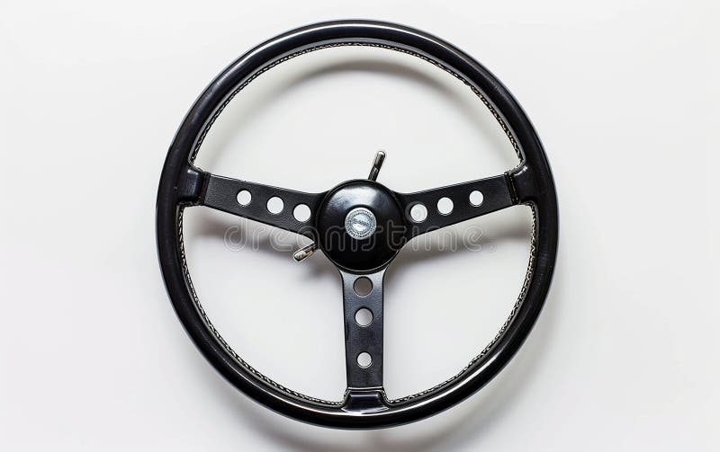 A Steering Wheel in a Minimalist White Space -Generative Ai Stock Image ...