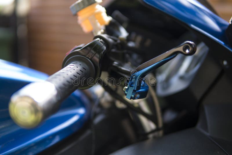 Steering Wheel of a Motorcycle Stock Photo - Image of detail, motor ...