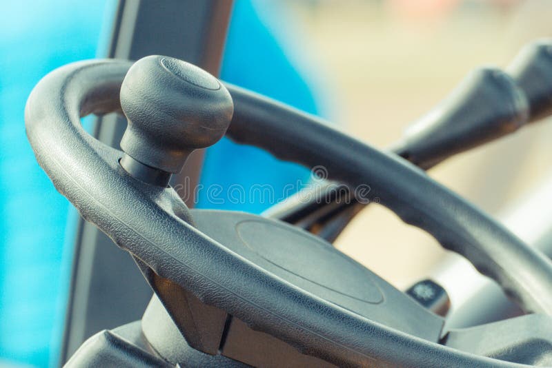 Steering Wheel and Operating Control Levers in Forklift or Other ...