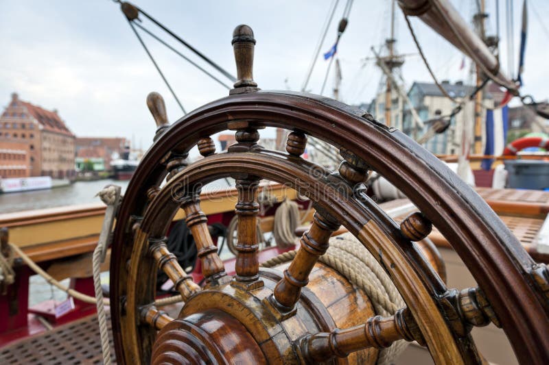Steering wheel of the ship stock photo. Image of activity - 20608212