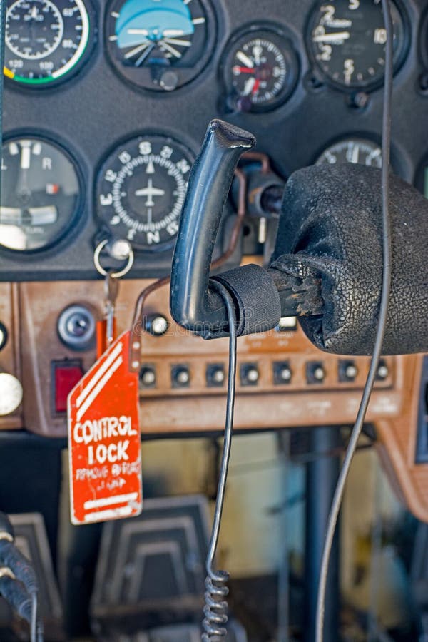The Steering Wheel of a Small Cessna Stock Photo - Image of cloud ...