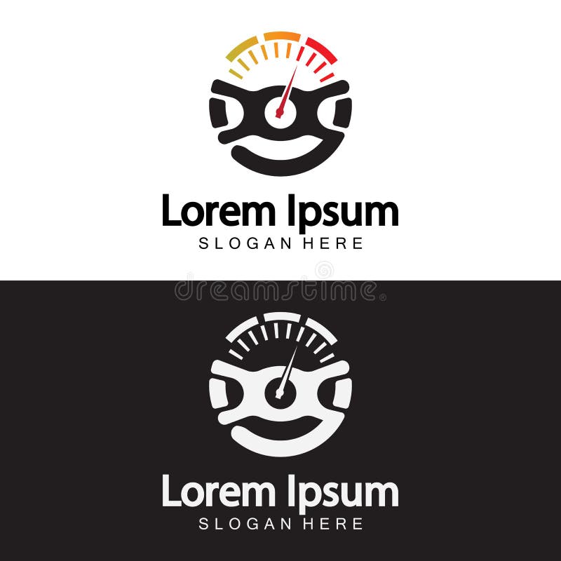 Steering Wheel and Speedometer Logo Template. Driving School Vector ...