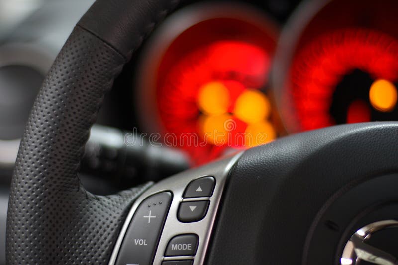 Steering Wheel & Speedometer Red Stock Image - Image of gauge, speed ...