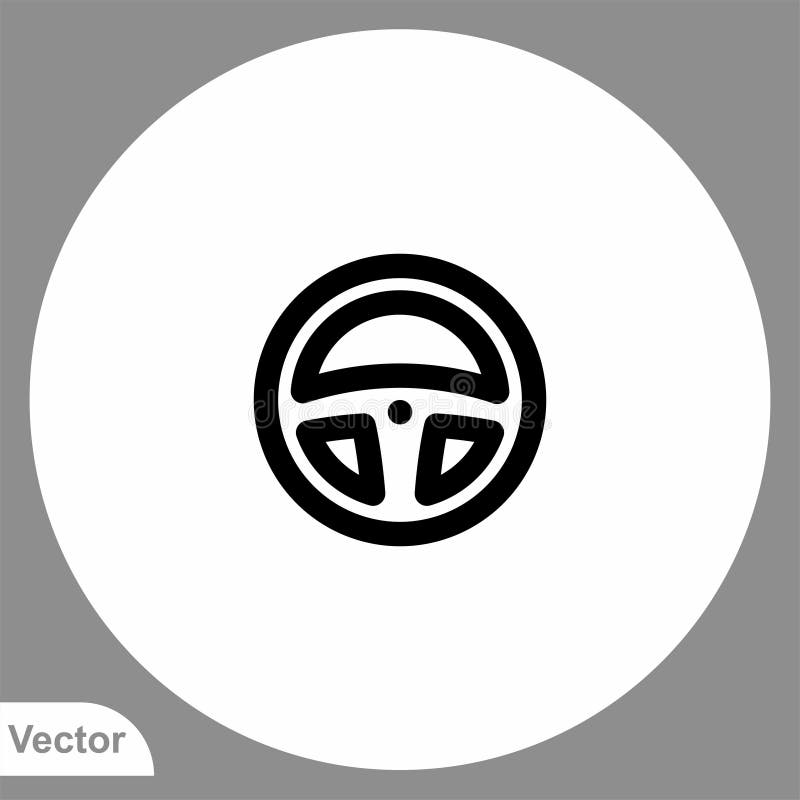 Steering Wheel Vector Icon Sign Symbol Stock Vector - Illustration of ...