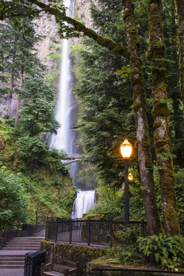Steetlights at Waterfalls Viewing Area Stock Image - Image of falls ...
