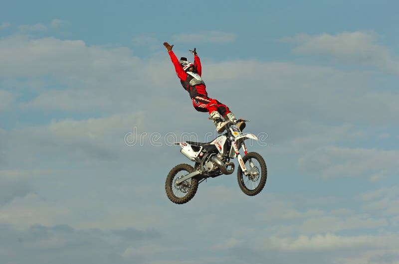 Motorcycle Stunt Acrobatics Stock Image - Image of flies, sport: 5059955