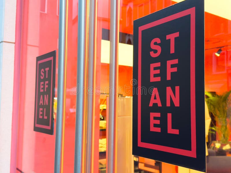 Stefanel Storefront Signage with Vibrant Red and Black Design Editorial ...