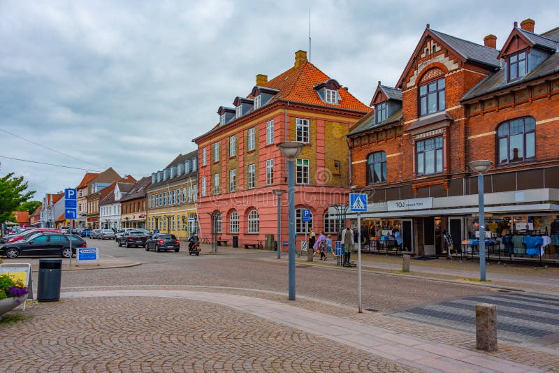 Stege, Denmark, June 22, 2022: Square at Center of Stege, Denmar ...