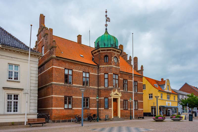 Stege, Denmark, June 22, 2022: Square at Center of Stege, Denmar ...