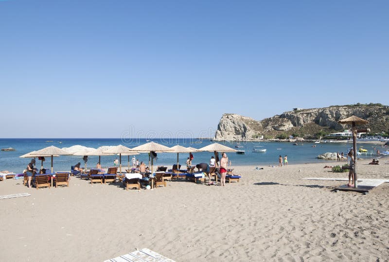 Stegna Beach in Rhodes Island Editorial Stock Photo - Image of ...