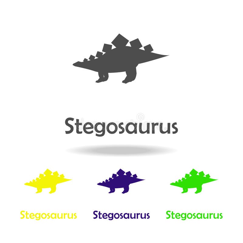 Stegosaurus, Dinosaur Colored Icon. Can Be Used for Web, Logo, Mobile ...