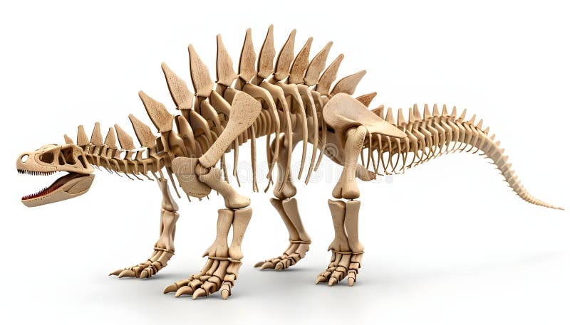 Stegosaurus Skeleton, Isolated Stock Illustration - Illustration of ...