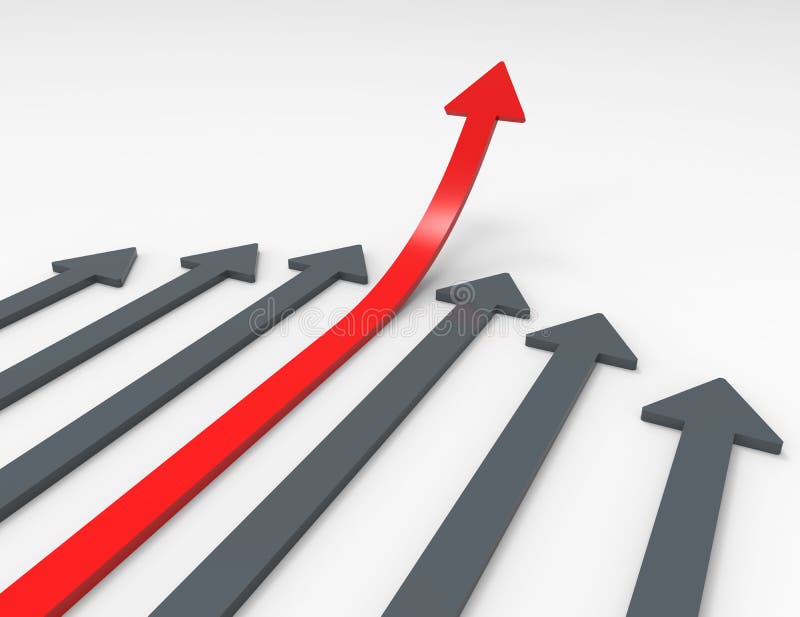 Steigender Roter Erfolgspfeil-Konkurrenzsieger Stock Abbildung ...