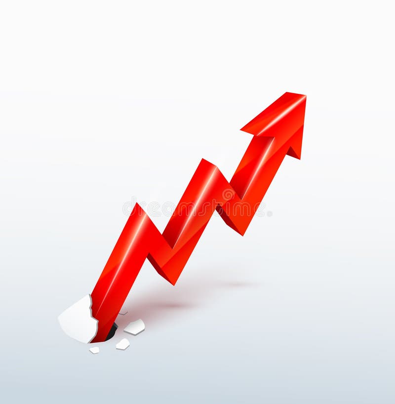 Steigender Roter Pfeil Des Vektors 3d Vektor Abbildung - Illustration ...