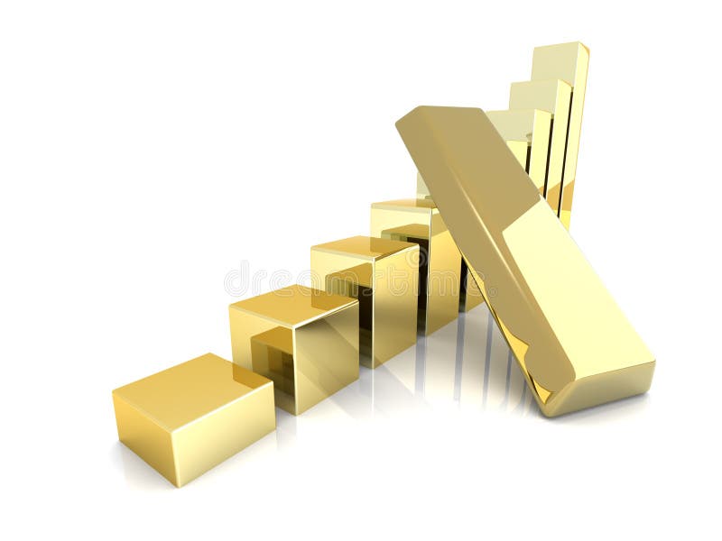Steigendes Gold stock abbildung. Illustration von fortschritt - 16099568