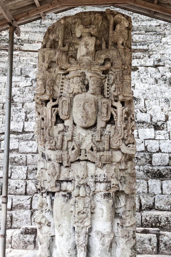 Stela at the Archaeological Site Copan, Hondur Stock Photo - Image of ...