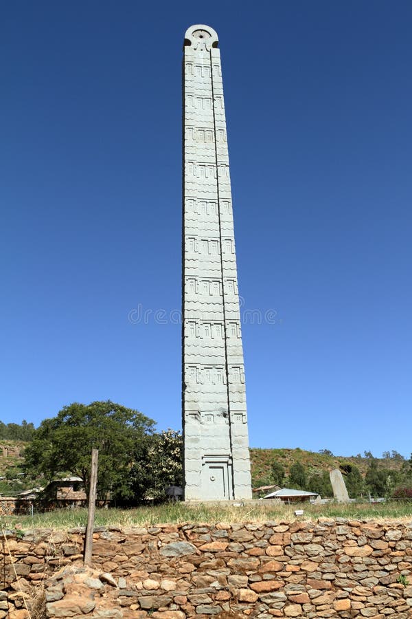 Stele of Aksum in Ethiopia stock image. Image of stele - 84106045