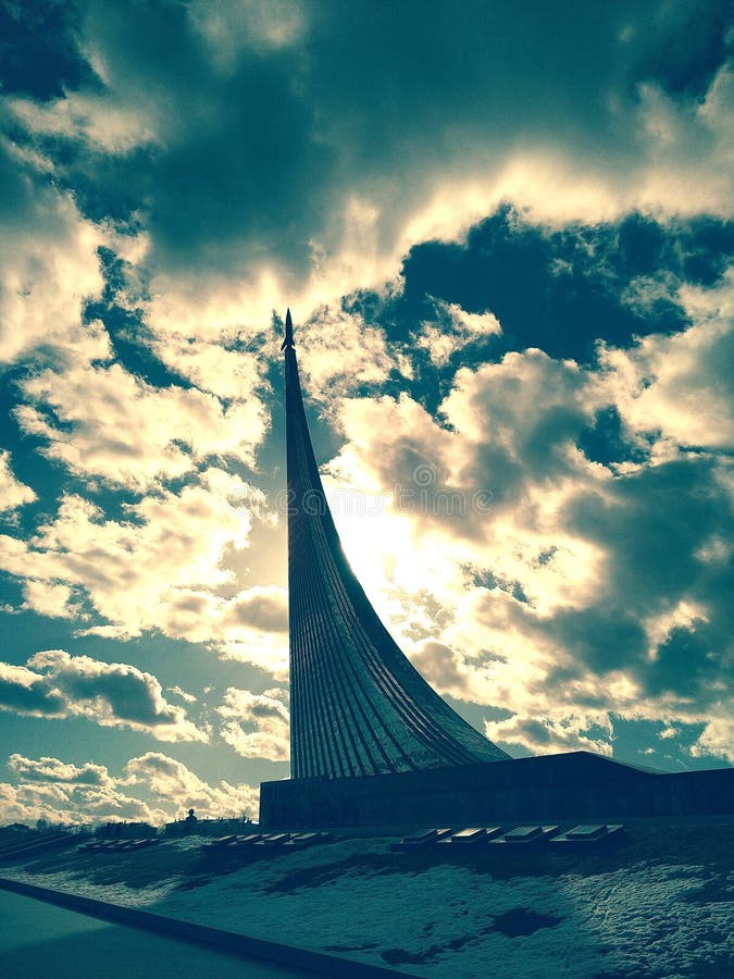 Monument `To the Conquerors of Space`, Space Museum in Moscow, Russia ...