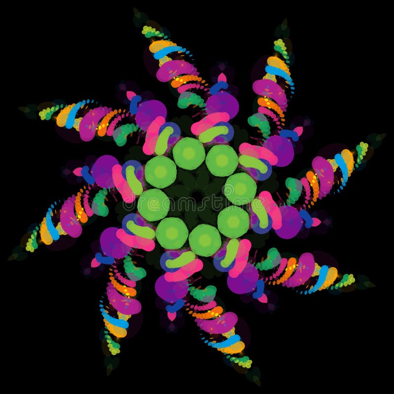 Stella Colorata Ottagonale Astratta Dei Cerchi Illustrazione Vettoriale ...