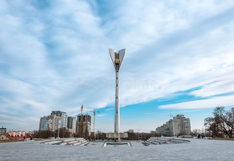 Stella on Theatre Square on Blue Sky Background with Cloud . Editorial ...