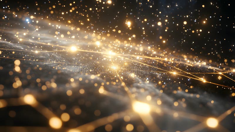 Stellar Background with Luminous Stars and Glowing Connections Stock ...
