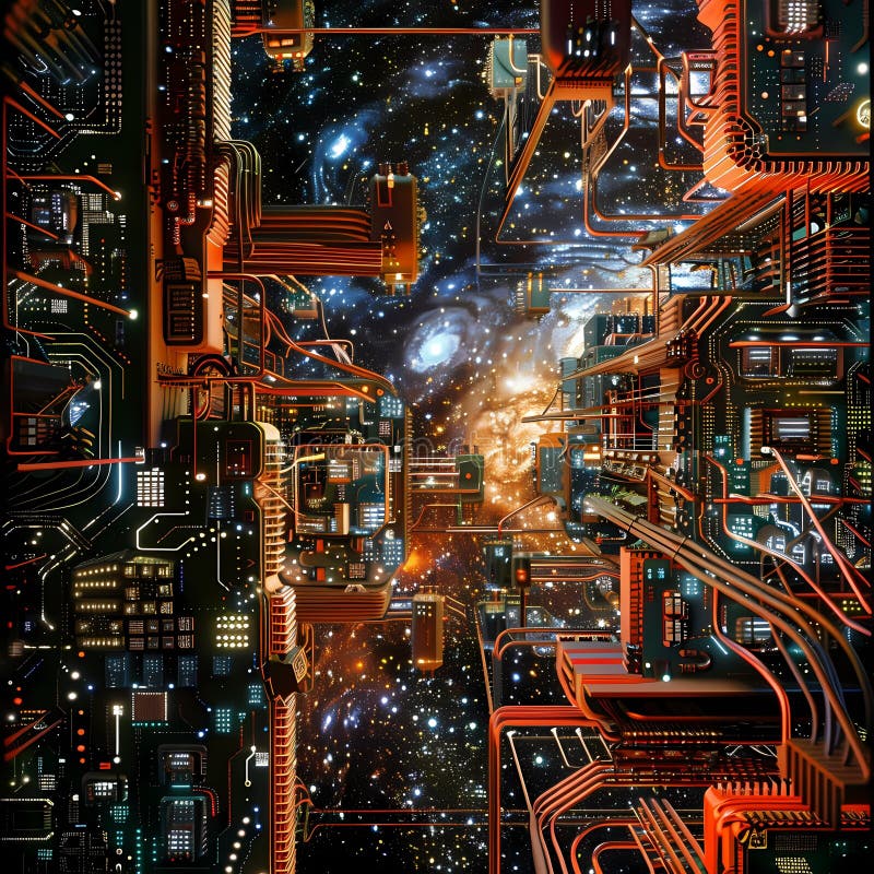 Stellar Circuitry Network AI Generative Stock Image - Image of ...