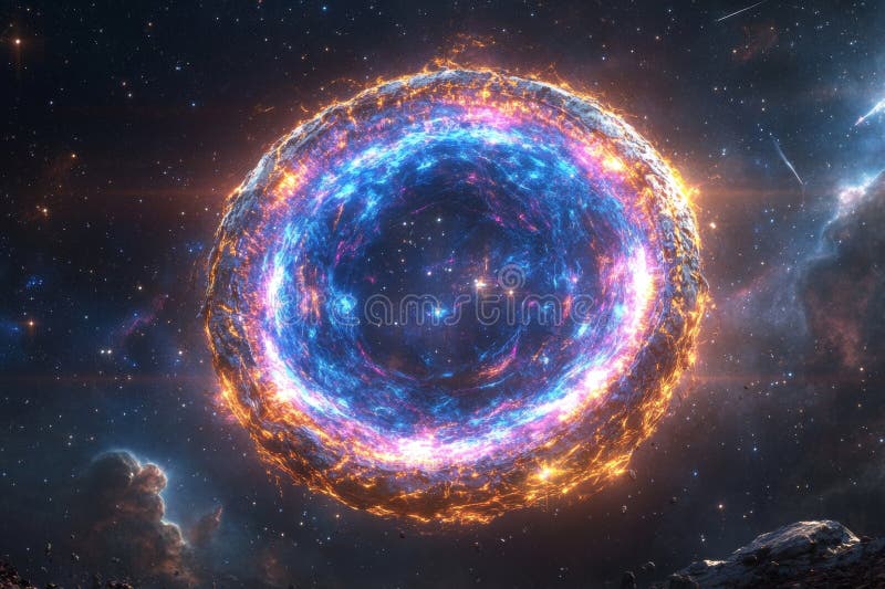 Stellar Clouds in the Cosmic Nebula Collide, Forming a Space Background ...