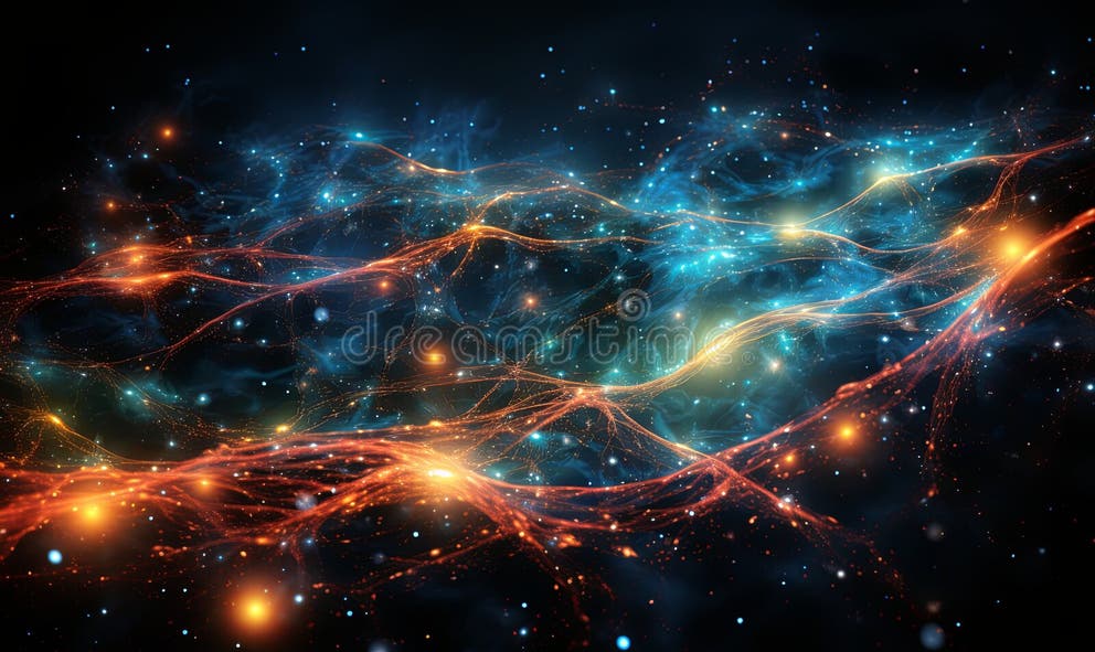 Stellar Cluster Illuminated in Cosmic Space Stock Photo - Image of ...