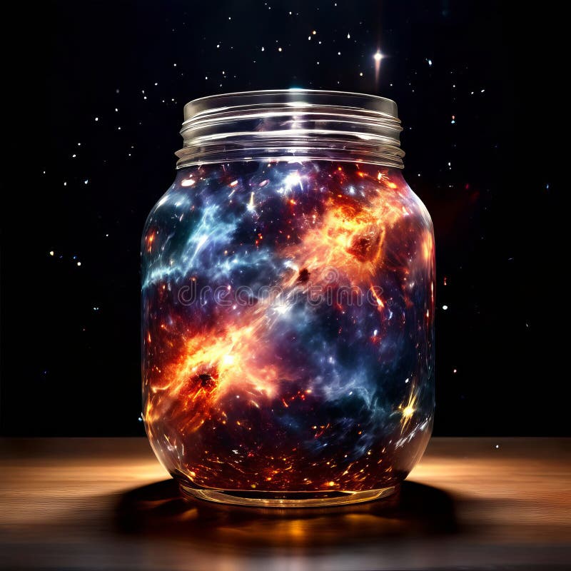 Stellar Collision Jar a Jar that Depicts Two Strs Colliding the Stock ...