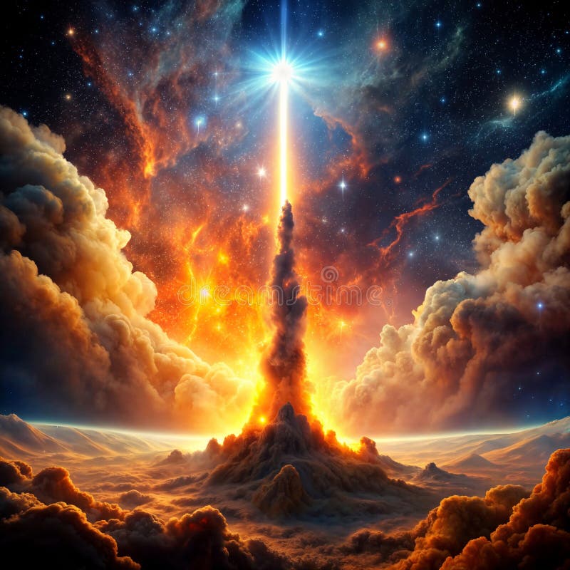 Stellar cosmic eruption stock illustration. Illustration of nebula ...