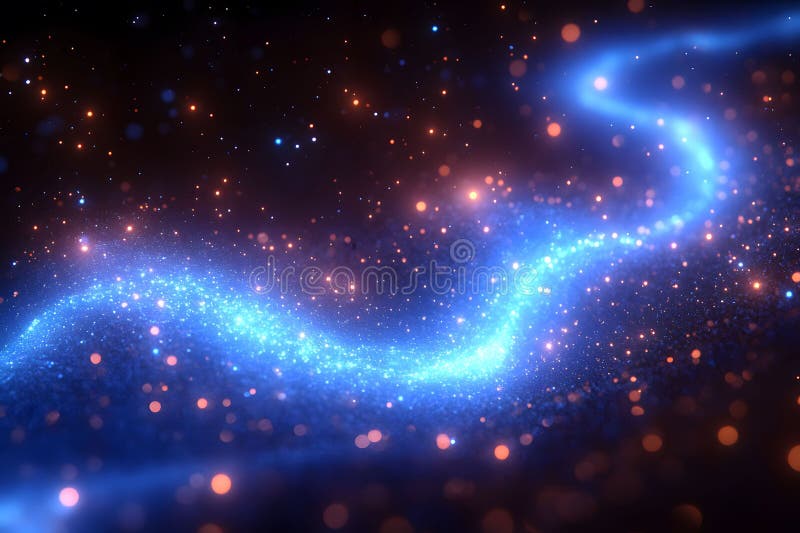 Stellar Cosmic Pathway: Vibrant Blue and Orange Galactic Stream for ...