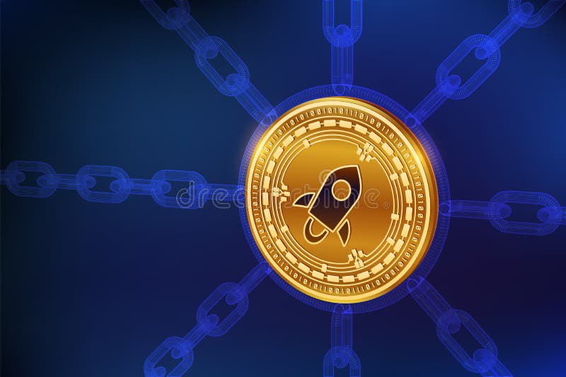 Stellar. Crypto Currency. Block Chain. 3D Isometric Physical Stellar ...