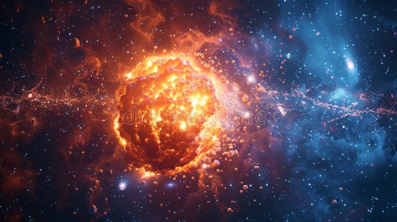 Stellar Explosion from a Cosmic Star. Stock Image - Image of glare ...