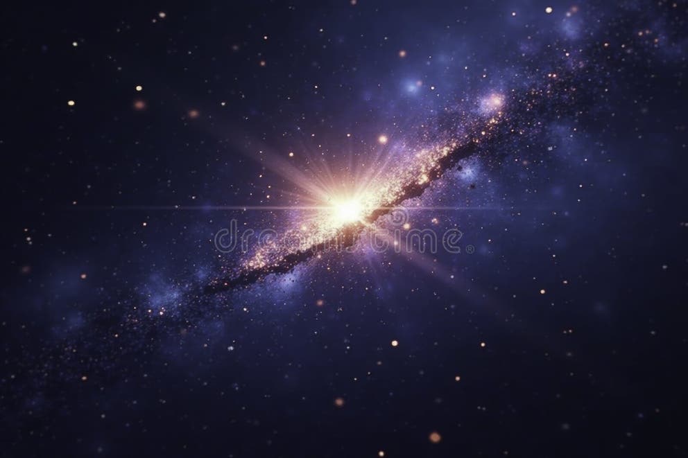 Stellar Explosion in a Deep Blue Space with Scattered Lights, Light ...