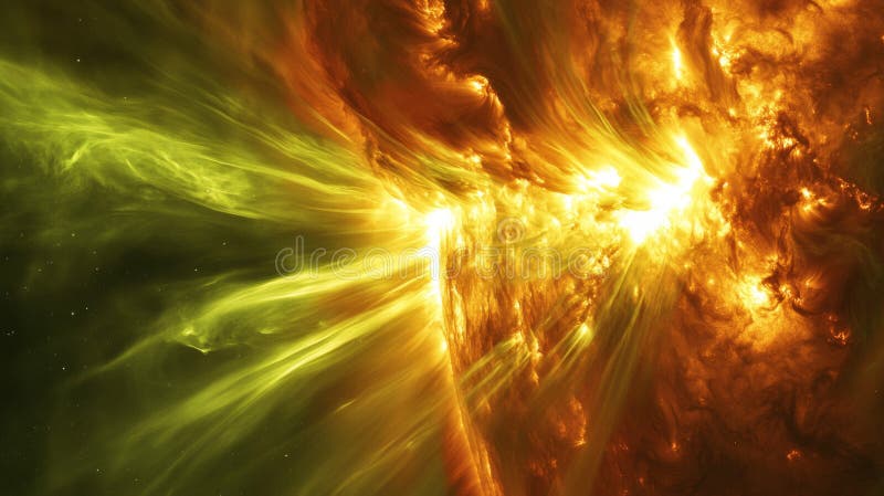 A Stellar Explosion with Glowing Gas and Light Rays Stock Illustration ...