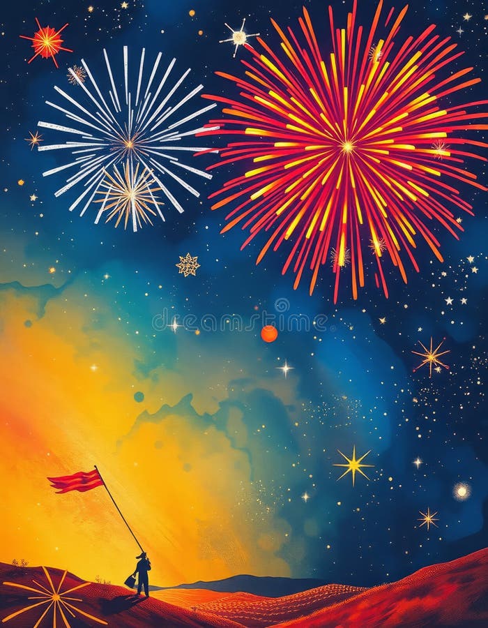 Stellar Fireworks of Wonder a Display of Wonder Where Stars Igni Stock ...