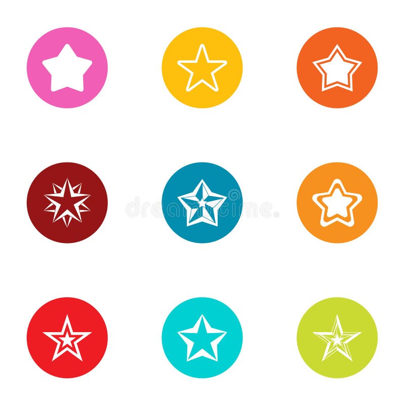 Stellar Icons Set, Flat Style Stock Vector - Illustration of office ...