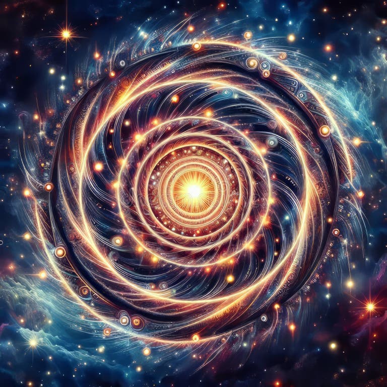 Stellar Loop Circular Star Patt Stock Illustration - Illustration of ...