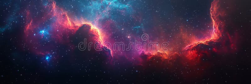Stellar Nebula in Gorgeous Cosmic Colors a Unique Galactic Perspective ...