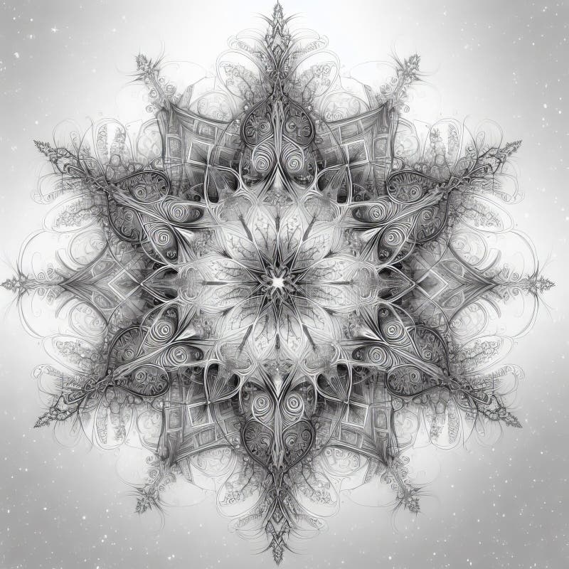 Stellar Needle Needle Shaped Snowflakes with Star Like Pattern Stock ...
