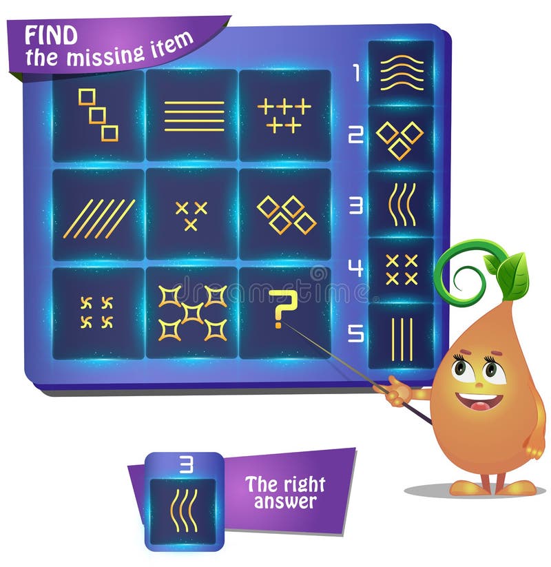 Stellar Shape Find the Missing Item Stock Illustration - Illustration ...
