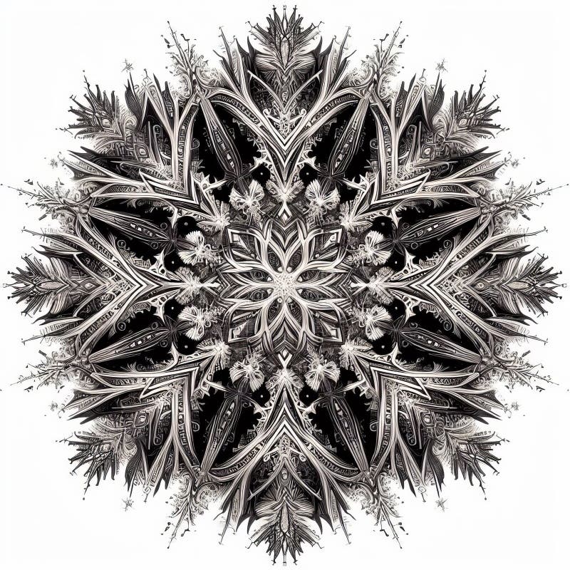 Stellar Split Plate Needle Plate Snowflakes with Split Structu Stock ...