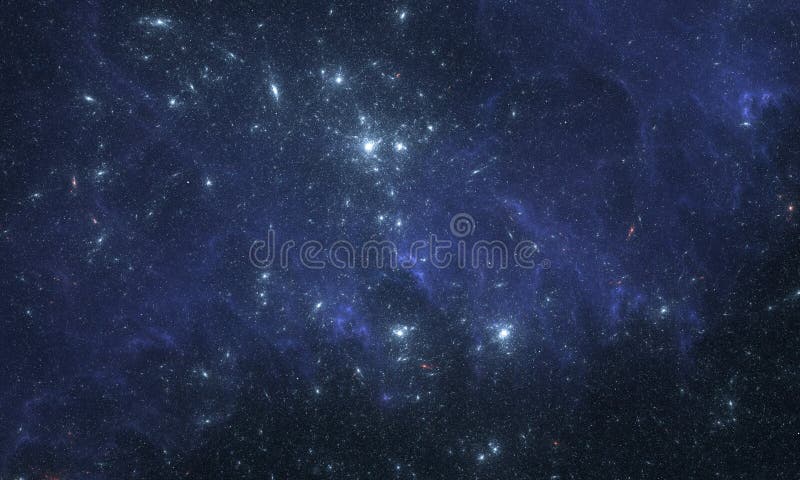 Stellar System and Gas Nebula Stock Illustration - Illustration of ...