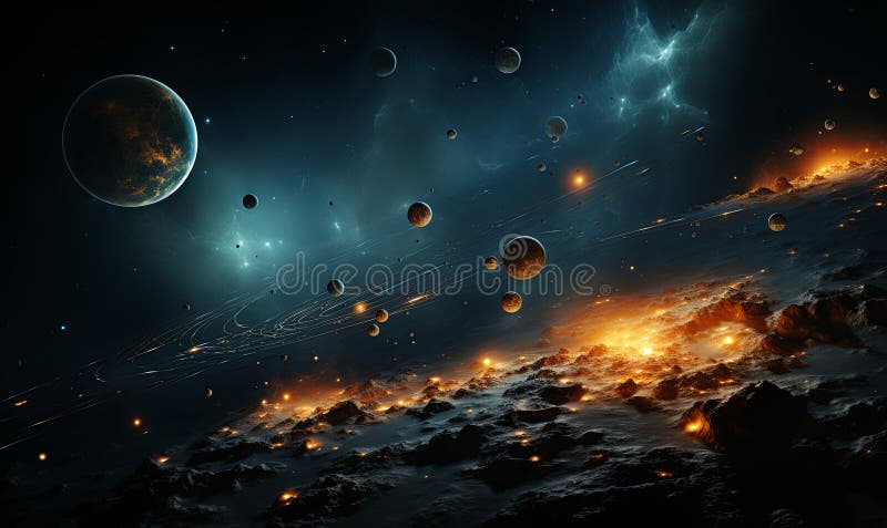 Stellar System with Planets and Stars Stock Image - Image of cosmos ...