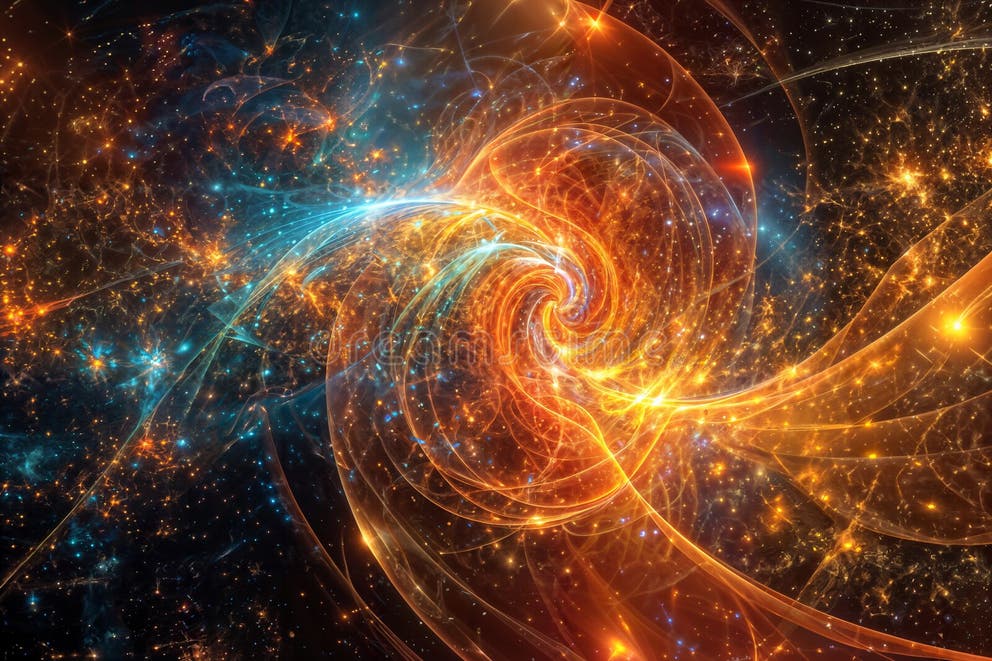 Stellar Vortex in Fiery Hues Stock Illustration - Illustration of ...
